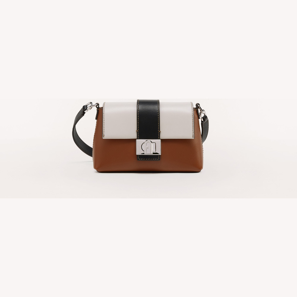 Furla Charlotte Crossbody - Perla/Cognac - Mini | Shopee Malaysia