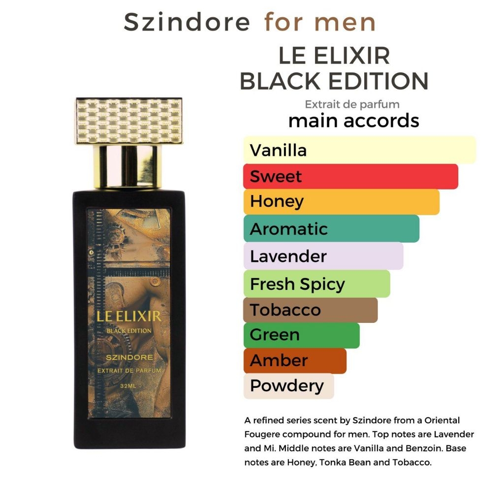 Szindore Le Elixir Extrait de Parfum (EDP) Black Edition for men ...