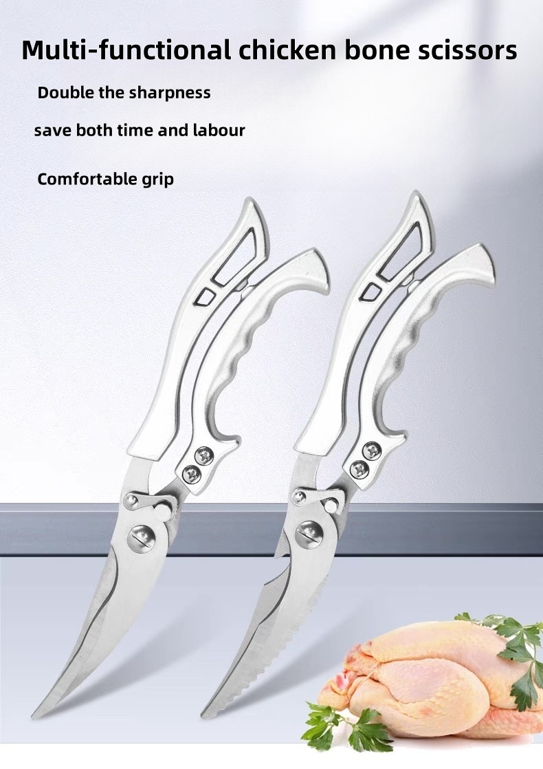 Curve Blade Bone Scissor Chicken Bone Scissor Stainless Steel Poultry ...