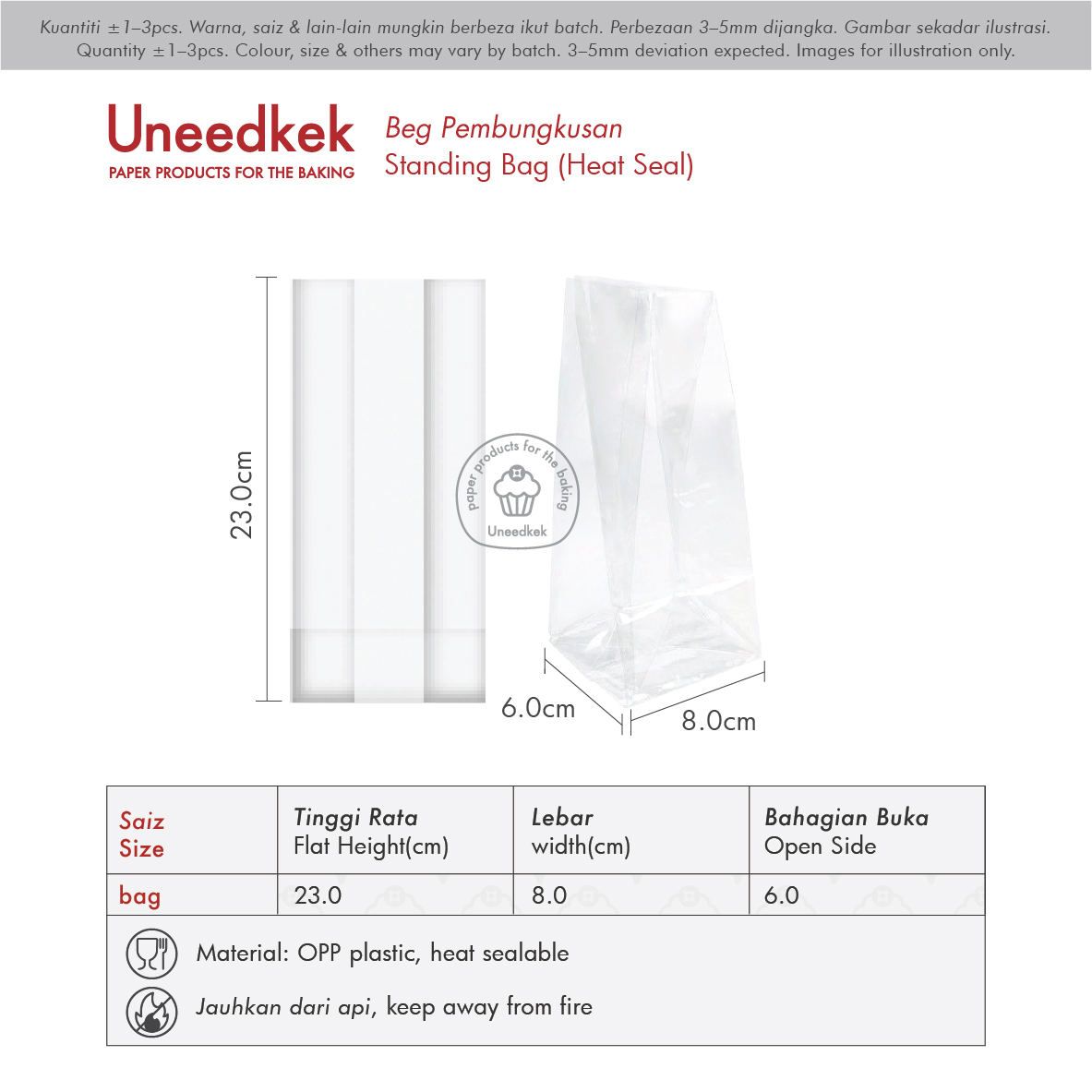 Uneedkek Plastik Goodies Beg Transparent Cookies Bag Heat Seal Bag ...