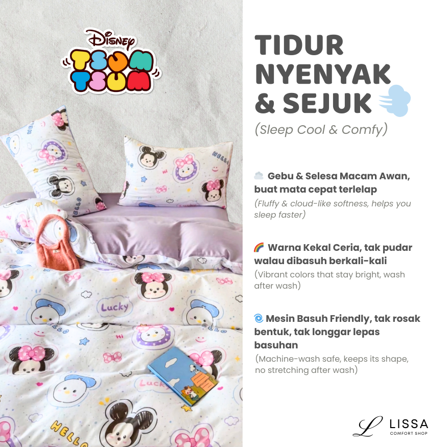 [𝑳𝒊𝒔𝒔𝒂 𝑷𝒓𝒆𝒎𝒊𝒖𝒎] 100% Cotton 7in1 Tsum-Tsum Edition Cadar Fitted Set ...