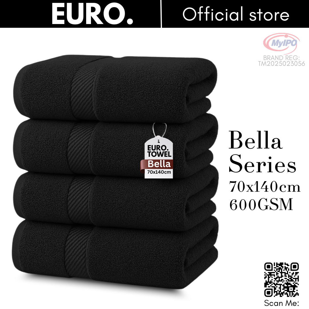 EURO TOWEL | Bella Luxury Bath Towel 70x140cm Made With 100% Ring Spun ...