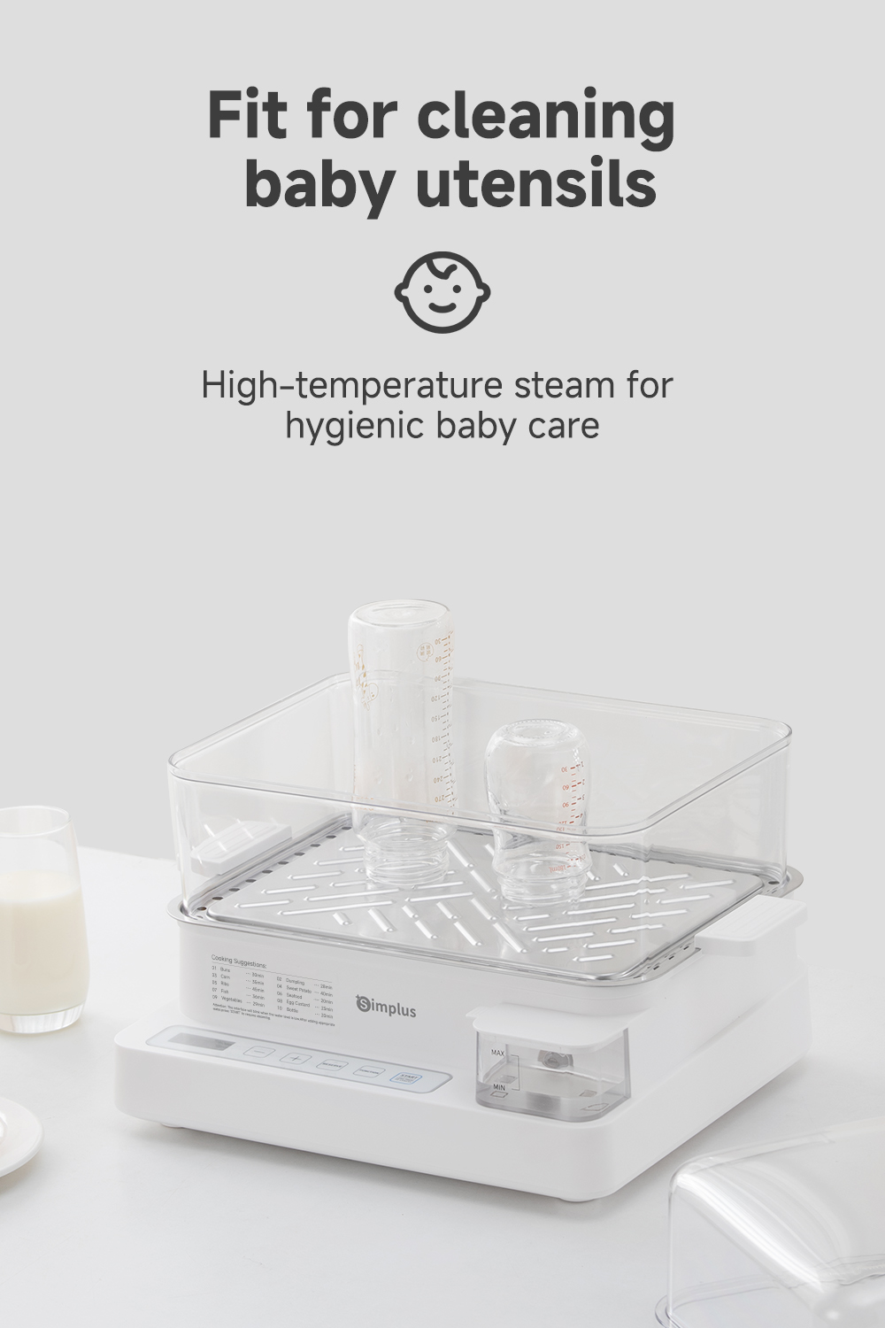 Simplus Electric Food Steamer | 3-Tier 21L Capacity | 1300W|24h ...