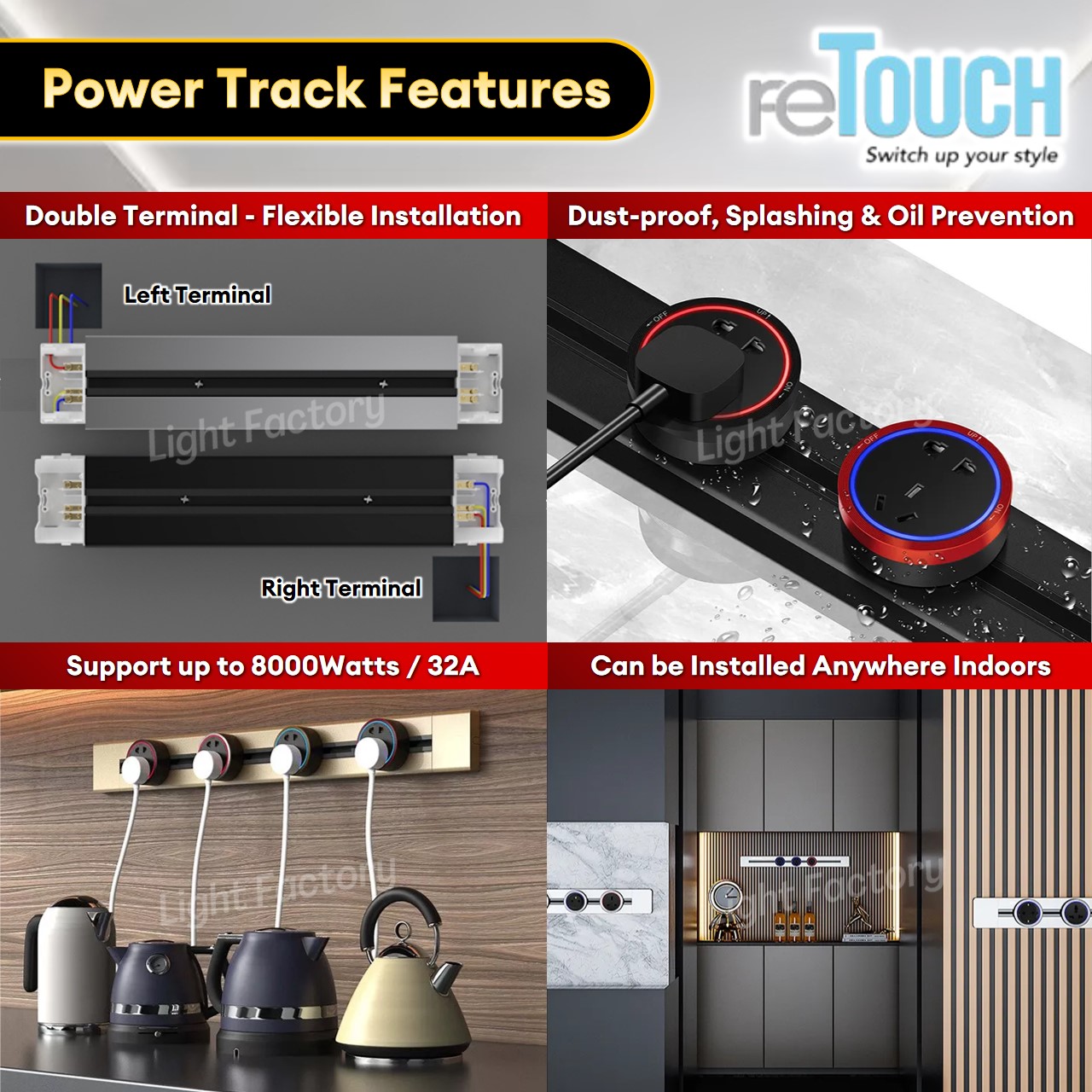 🔥SIRIM🔥 RETOUCH Power Track 32A Power Line Power Rail Power Track ...