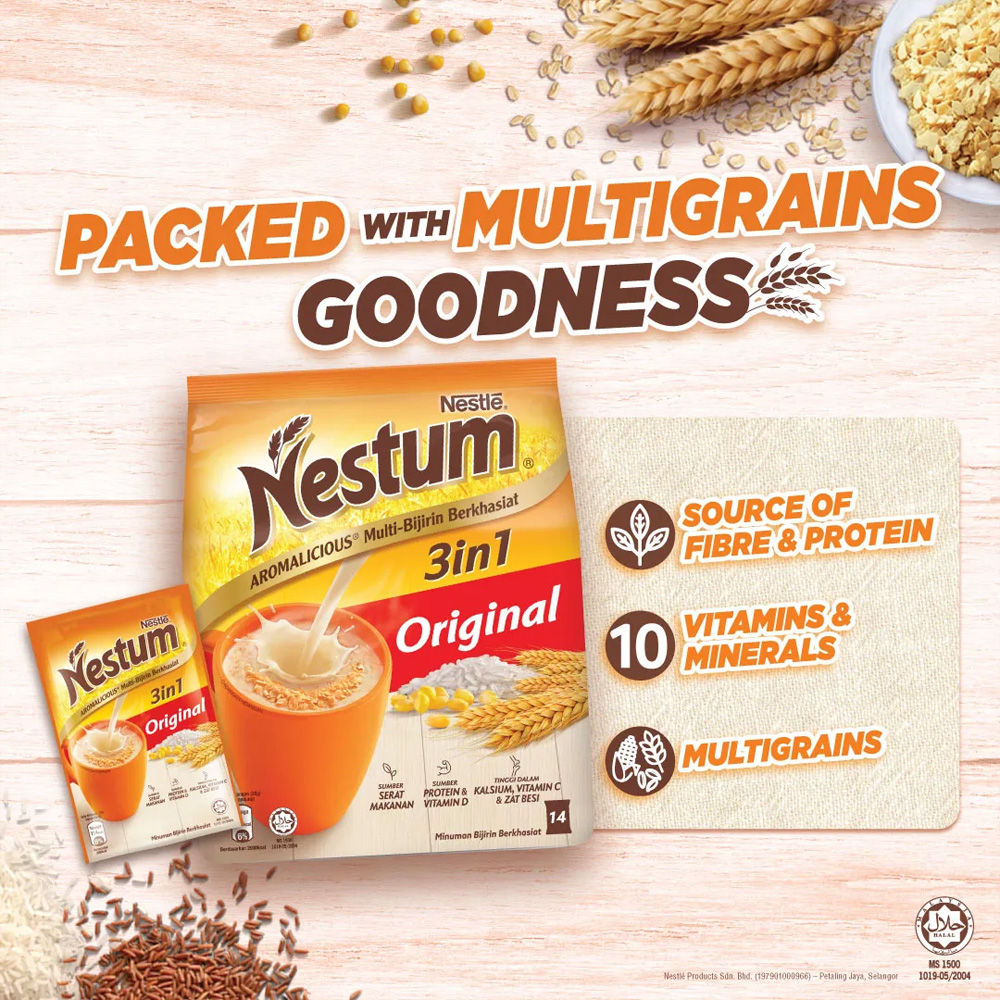 NESTLE NESTUM Grains & More 3 in1 Original 14 Packet 28g FOC 2S ...