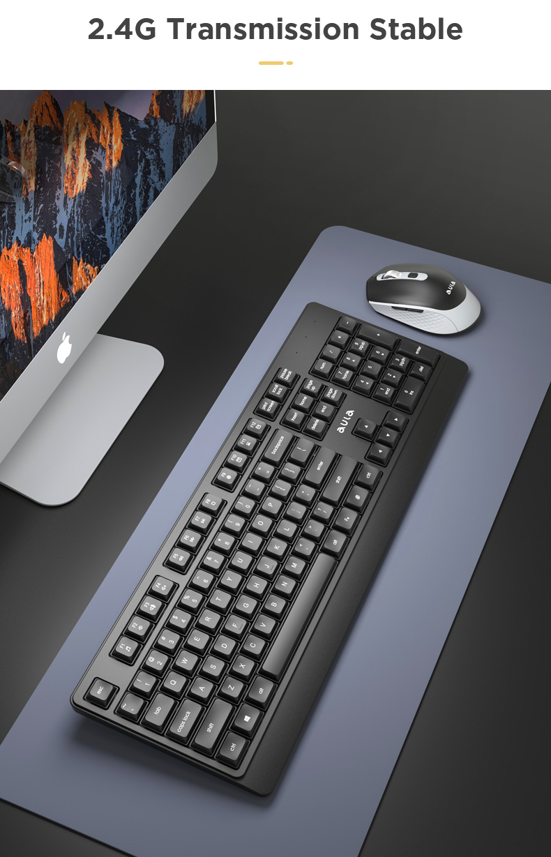 AULA AC101 Wired Keyboard Mouse Combo for PC Desktop Laptop Work Office ...