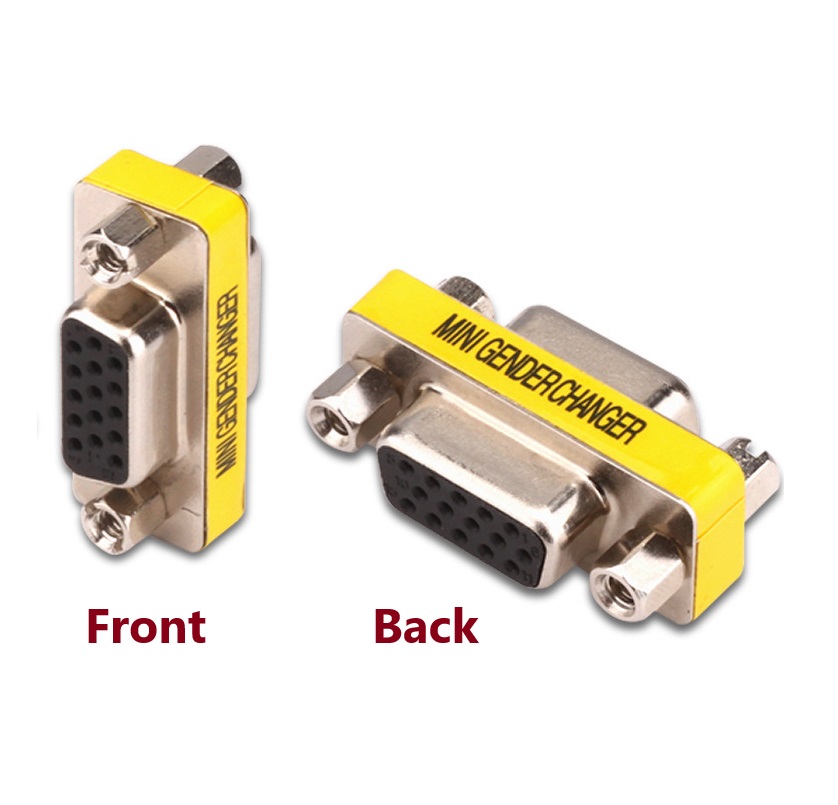 Mini Gender Changer VGA HD15 Female To Female | Male To Male Converter ...