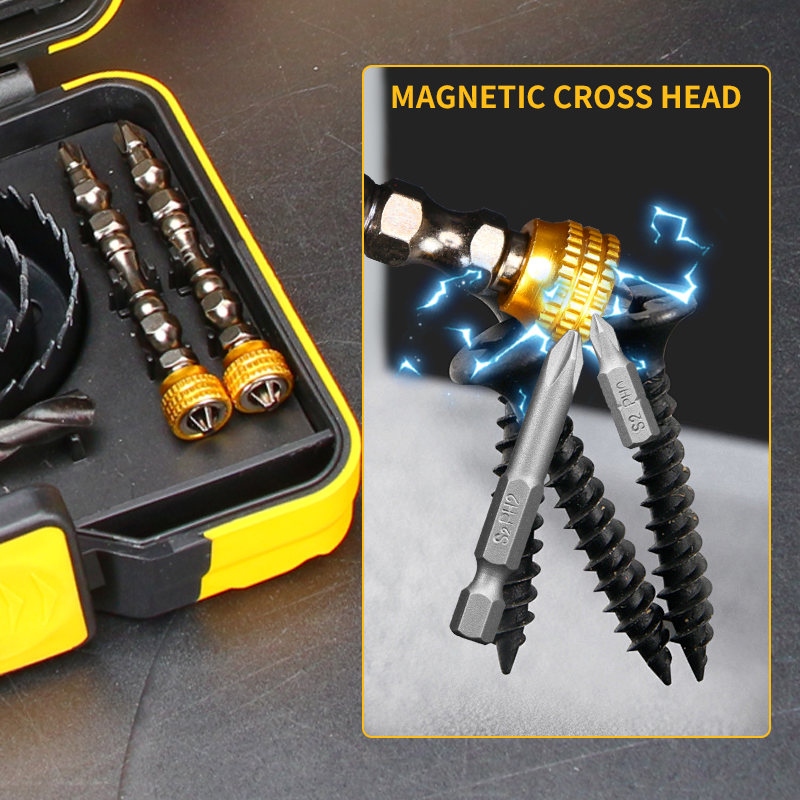 KEELAT 28/26pcs 1/4" Cross Hex Driver Torx Bits Hard Alloy Screw Driver ...