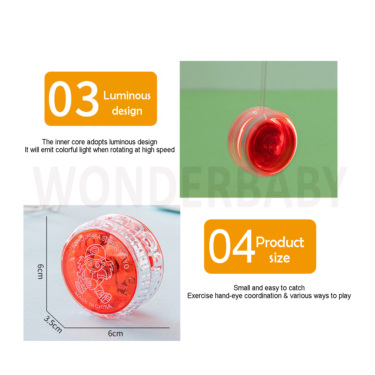 Wonderbaby 👼 LED Light Up Yo-Yo for Kids | Beginner Flashing Glowing Yo ...