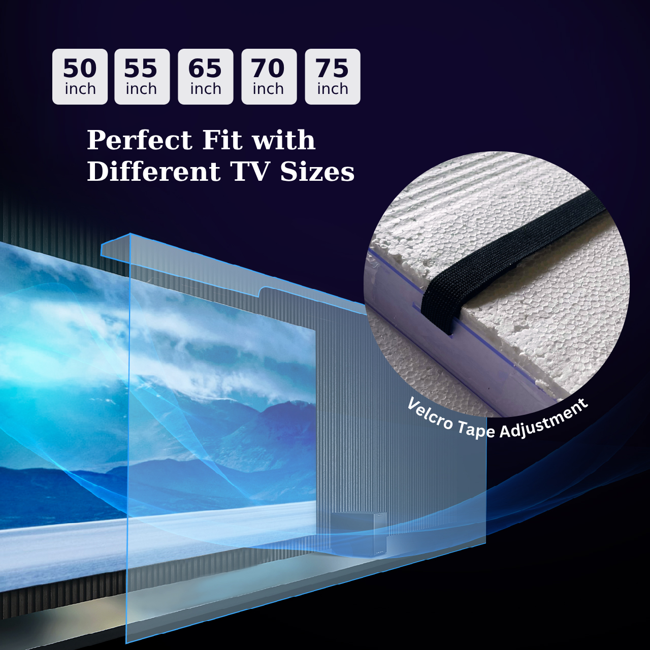MEGRA 75'' / 70" / 65'' / 55'' / 50'' Screen Protector TV Anti-blue ...