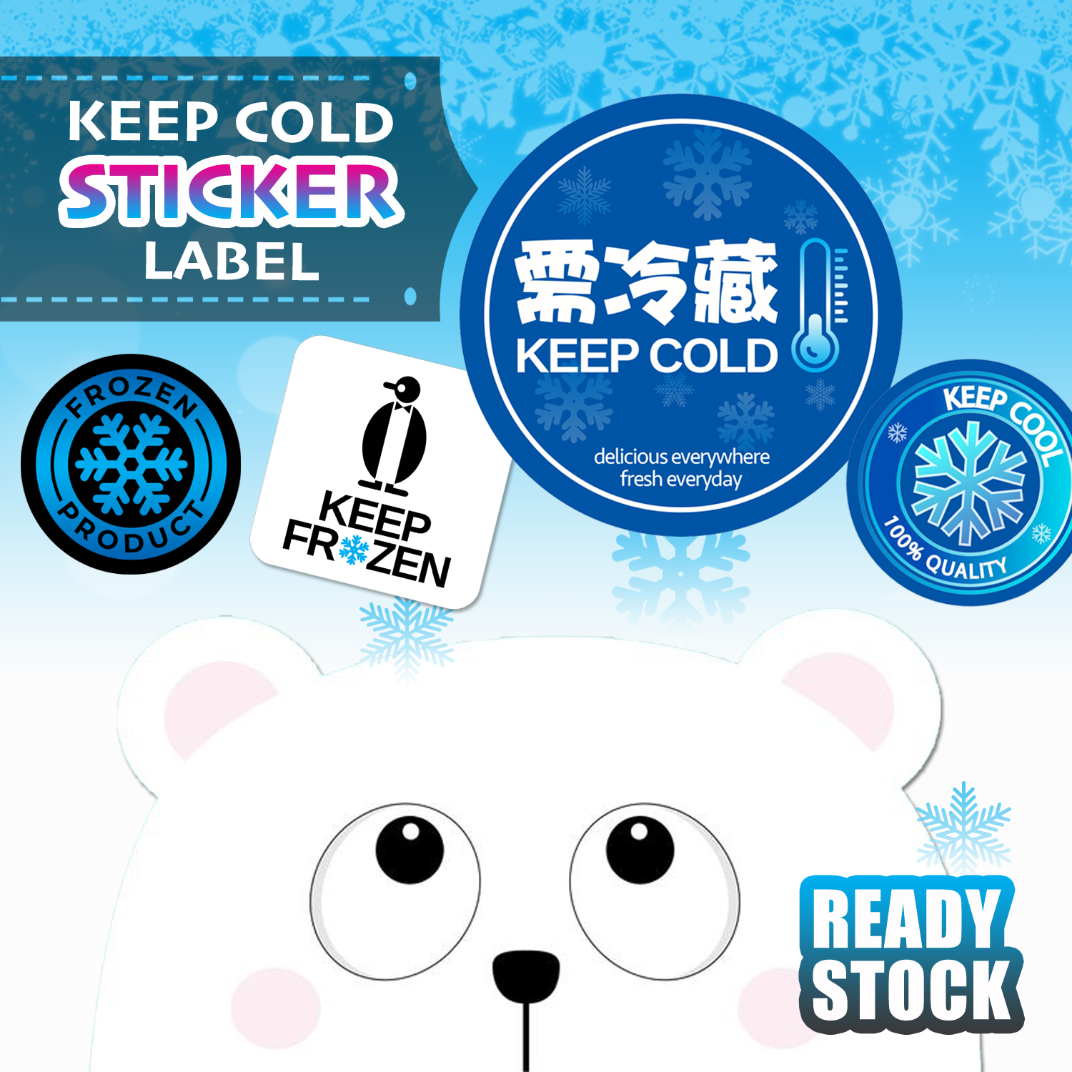 KEEP COLD Sticker | Keep Frozen | Homemade Food Bakery Packaging Label ...