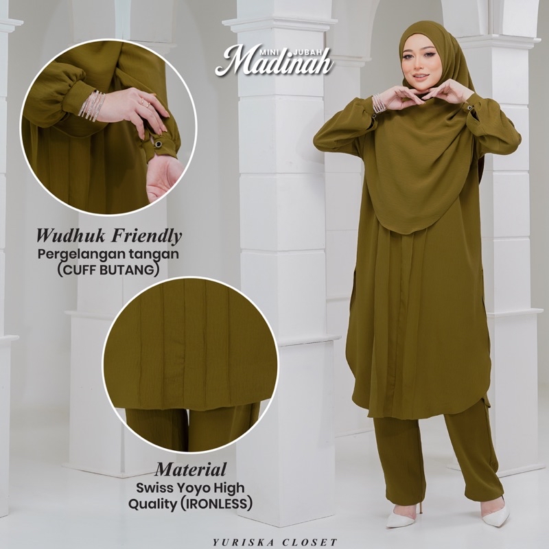 Baju Set Seluar Tudung Suit MINI JUBAH MADINAH Muslimah Labuh Flowy ...