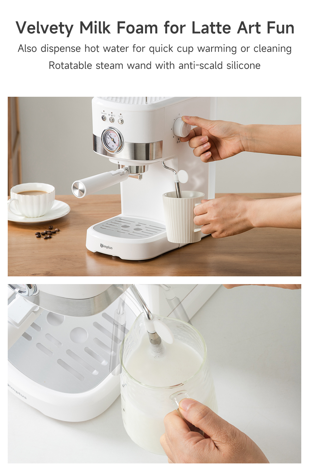 【Exclusive Price】Simplus Coffee Maker Semi Auto Espresso Extraction ...