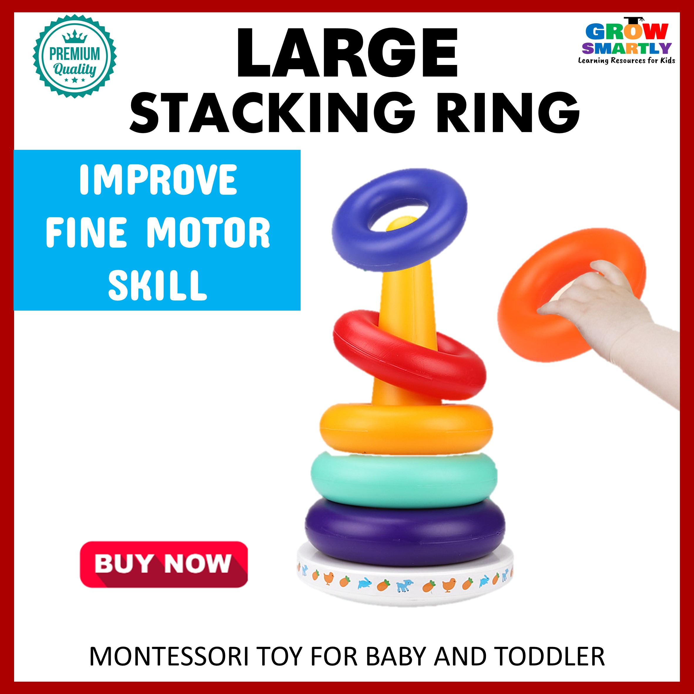 Stacking Ring Toy for Baby Early Learning Montessori Toys For Baby Fine ...