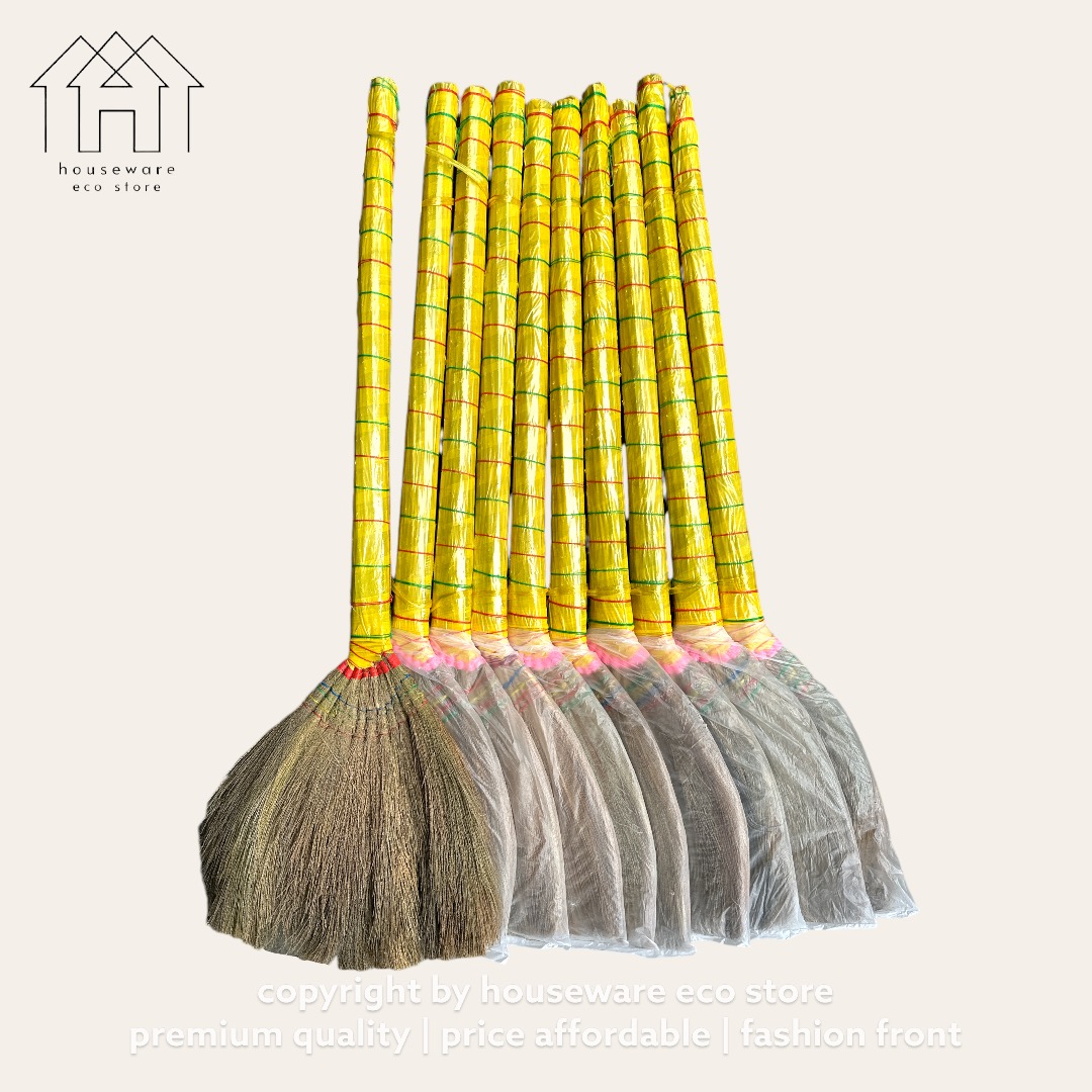 Bamboo Long Handle Paddy Broom / Penyapu Jerami Buluh / Penyapu Lantai ...