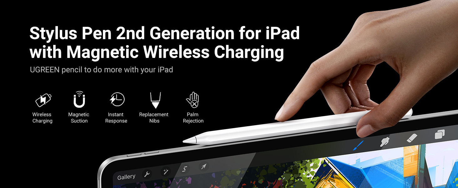 UGREEN Stylus Pen for iPad Apple Pencil Active Stylus Pen Palm ...