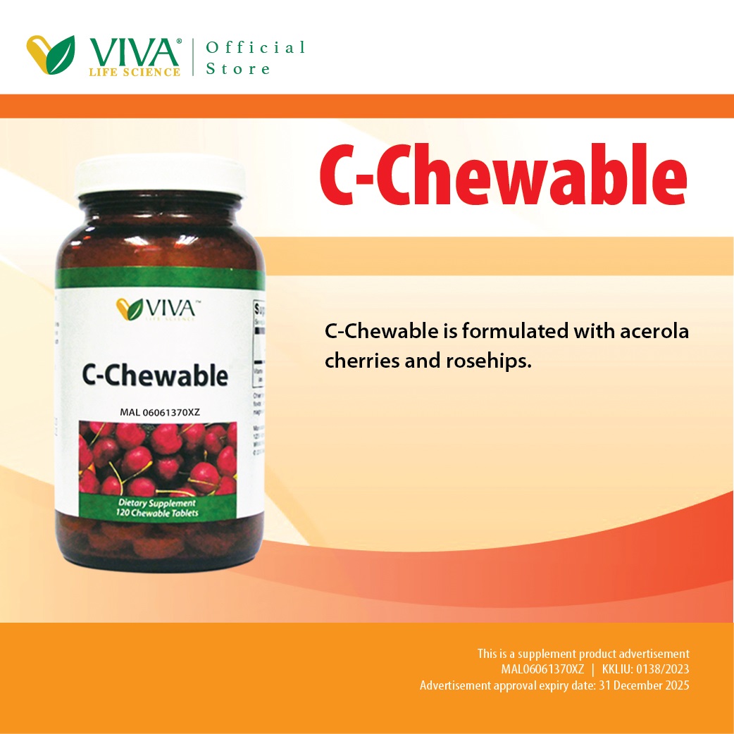 TWIN PACK - C-Chewable (120 chewable tablets x2) (Exp. Dec 2026) 口嚼维他命C ...