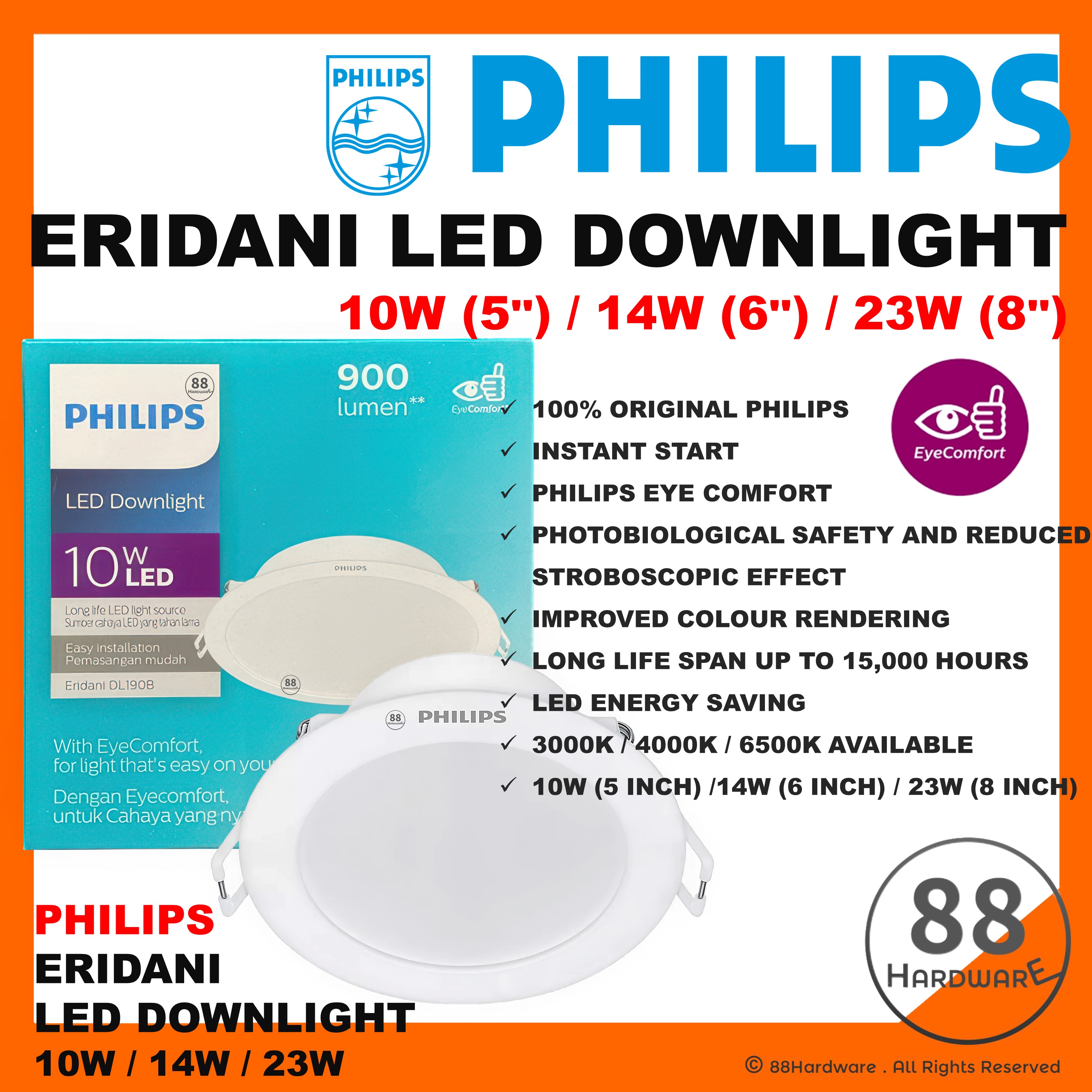 【100%ORI】*ready stock Eridani PHILIPS led downlight lampu downlight ...