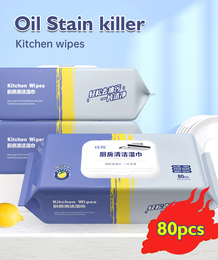 80pcs Kitchen Cleaning Wipes Strong Decontamination Kitchen Wipes ...