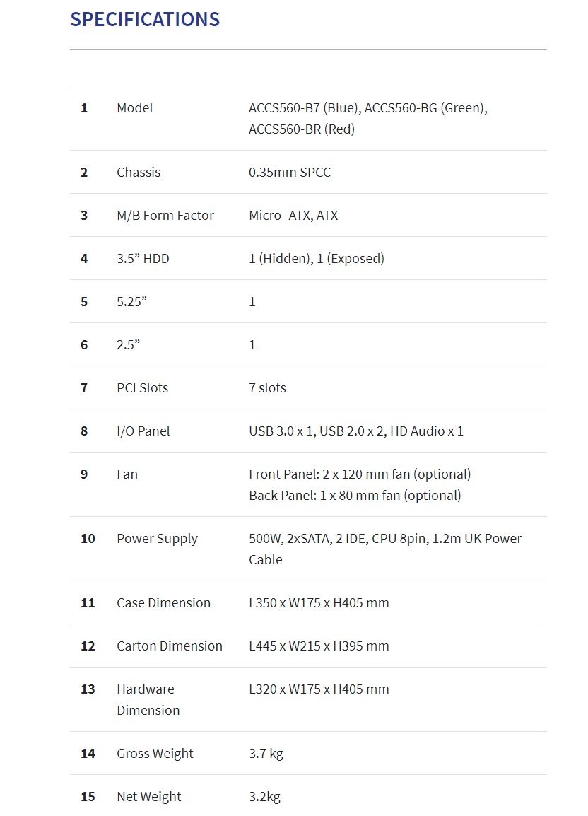 AVF CS560 Classique Series ATX Casing With Power Supply (AC-CS560) Mid ...