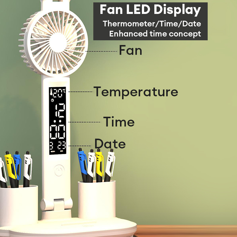 LED Desk Lamp Multifunction Foldable Double Headed Touch With Calendar ...