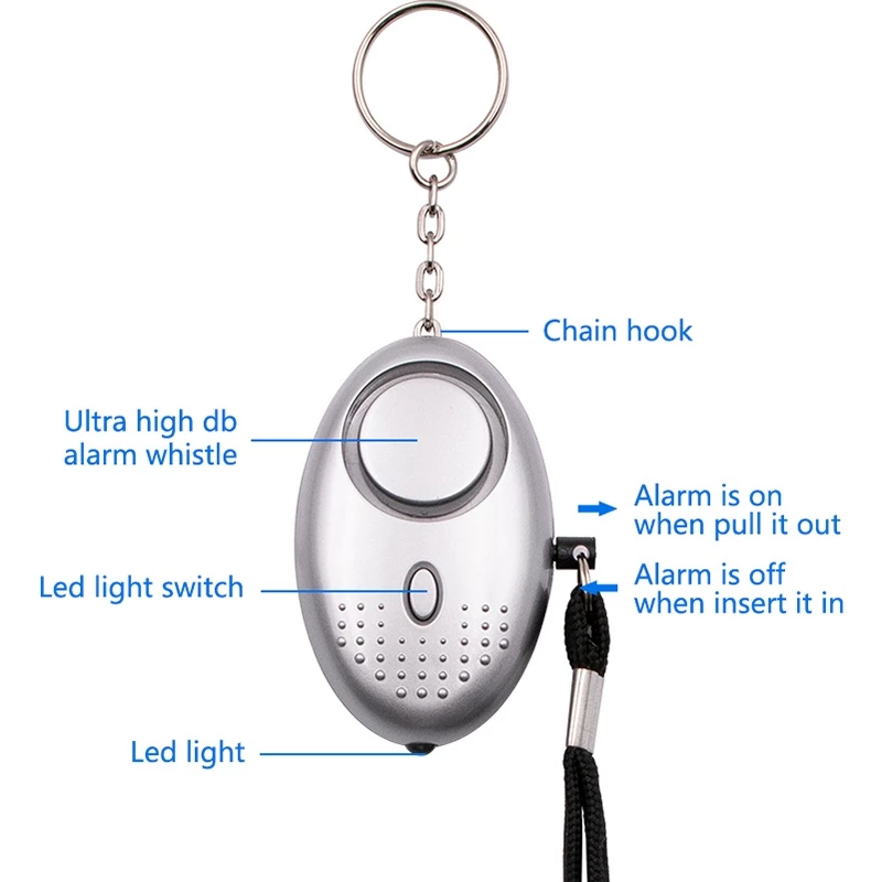 (Buildtech) Pocket Alarm 130db Flashlight Self Defense Alarm For Lady ...