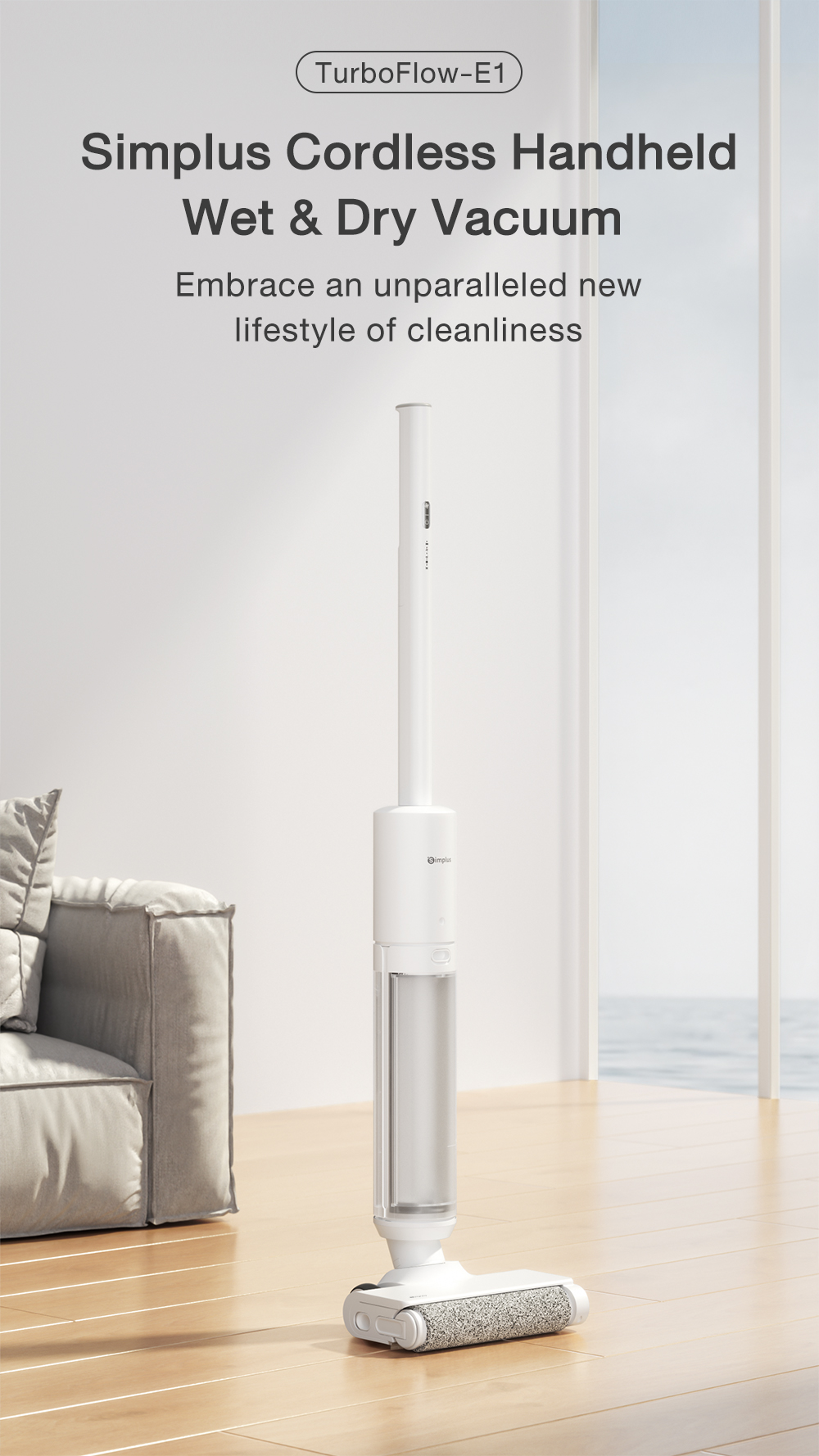 Simplus Wet&Dry Cordless Floor Washer|2.8kg Lightweight|Tangle-Free ...