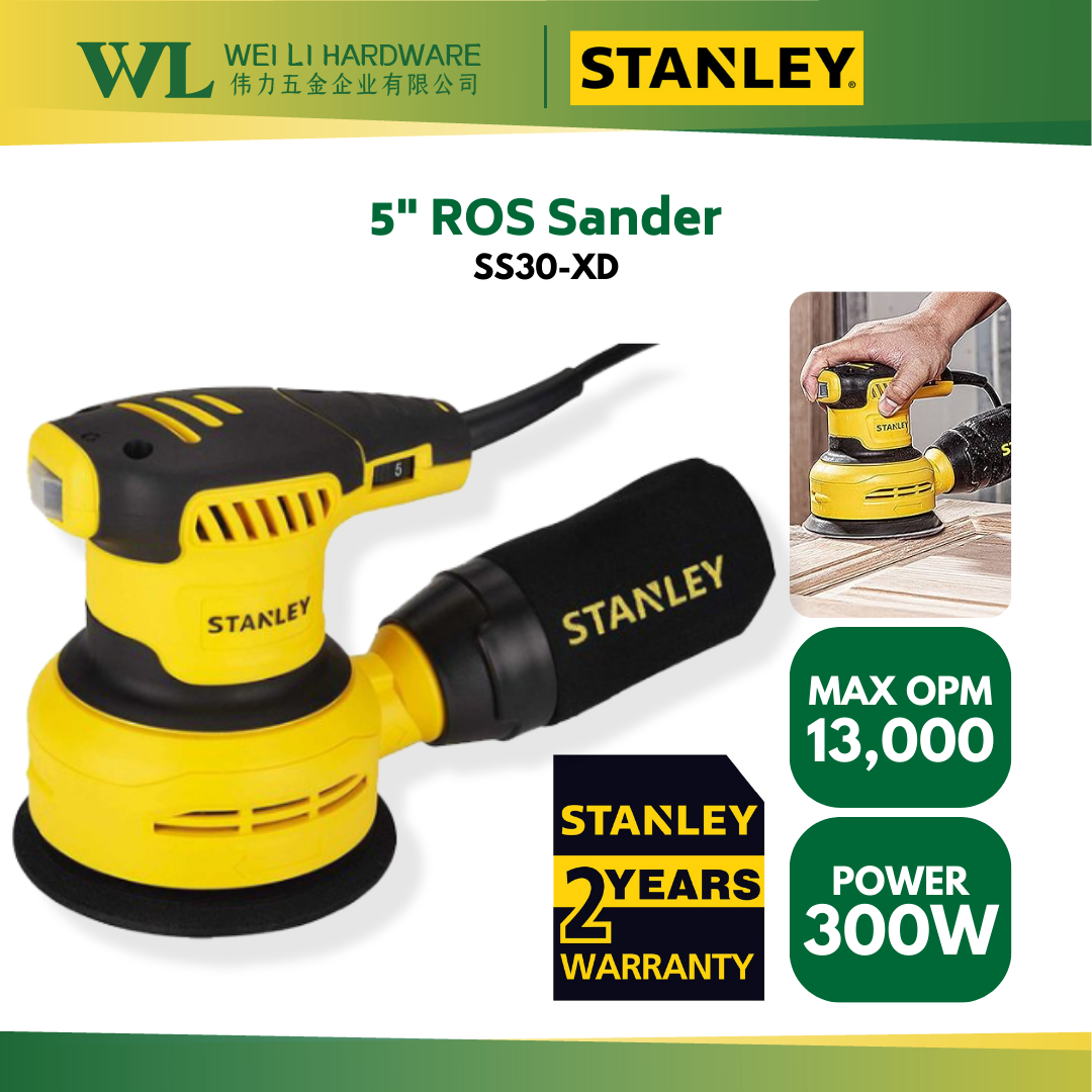 STANLEY SS30-XD 5" Random Orbital Sander 300W with Variable Speed ...