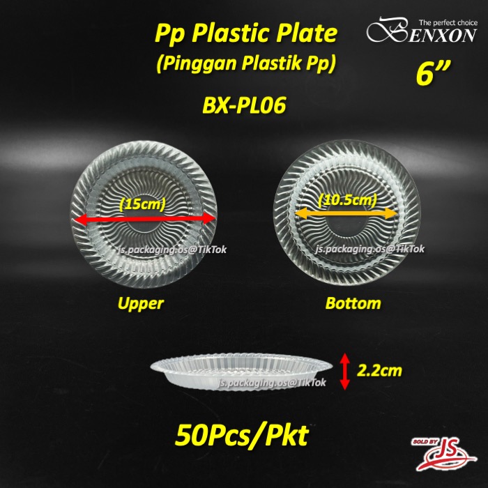 Benxon 6" Disposable Plastic Plate Party Cake Plate / Pinggan Kuih ...