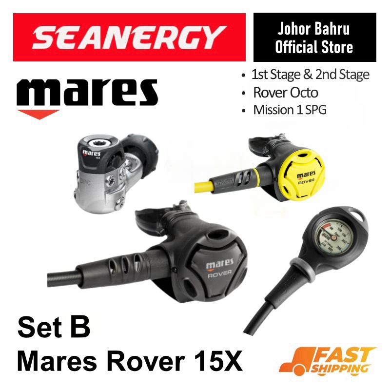 Mares Rover 15x Balanced Regulator Set for Scuba Diving First Stage ...