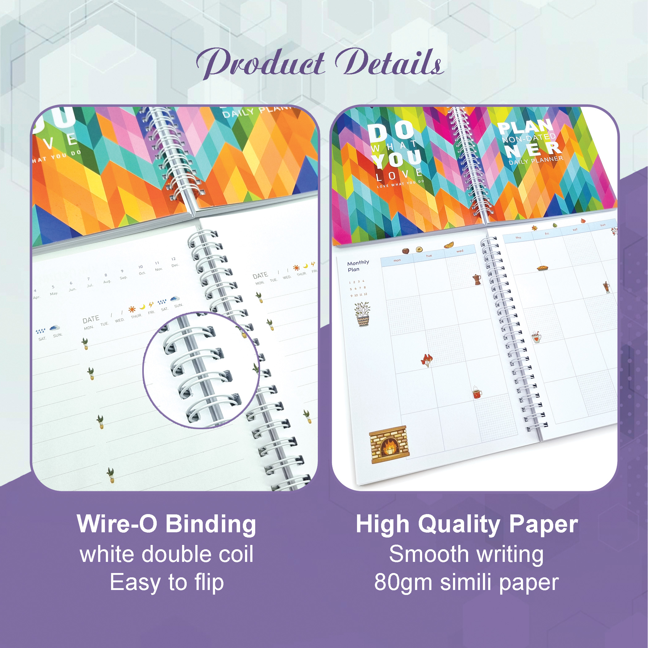 A5 Undated DIY Wire O 2025 planner diary week month year planner ...