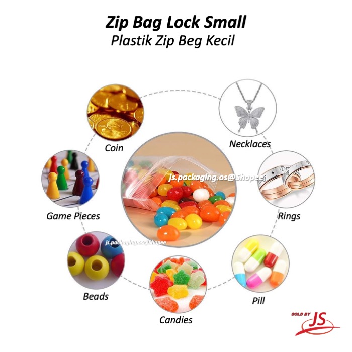 Zip Bag Lock Small 3cm X 5cm Transparent Zip Lock Waterproof Beg ...