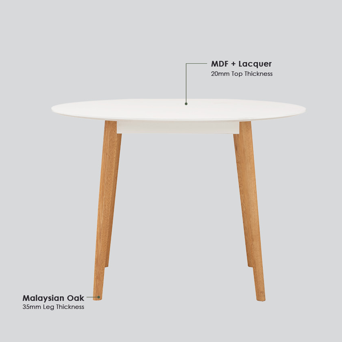 HOMATRIX Wooden Round Dining Table Set Scandinavian Coffee Table Meja ...