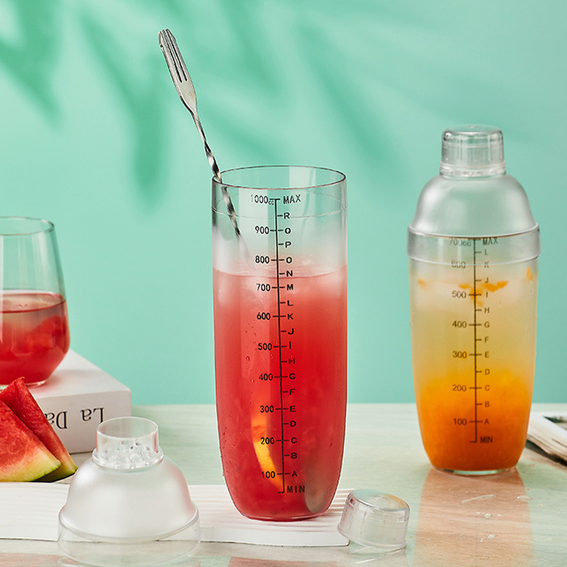 Graduated Shaker Cup 350ml/500ml/700ml/1000ml Transparent Resin Milk ...