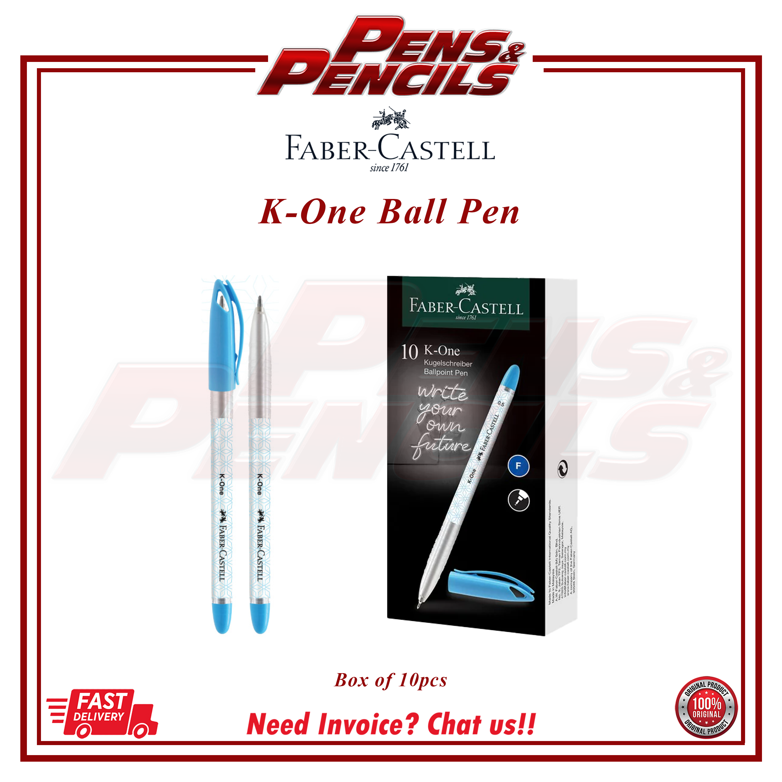 Faber-Castell K One Ball Pen 0.5mm (Box of 10pcs) | Shopee Malaysia