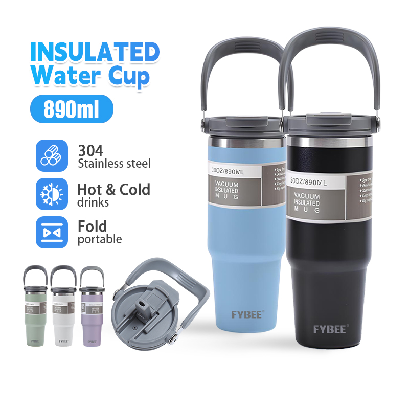 💗890ml Thermos Bottle Vacuum Insulated Tumbler With Handle Hot And Cold Thermo Flask 304 ...