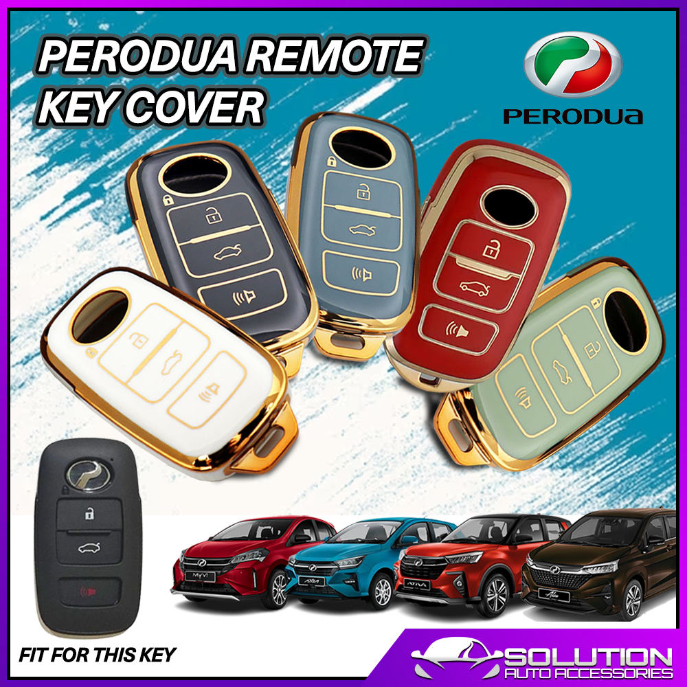 PERODUA Key Cover Chrome Reflection TPU Car Key Cover MYVI BEZZA AXIA ...