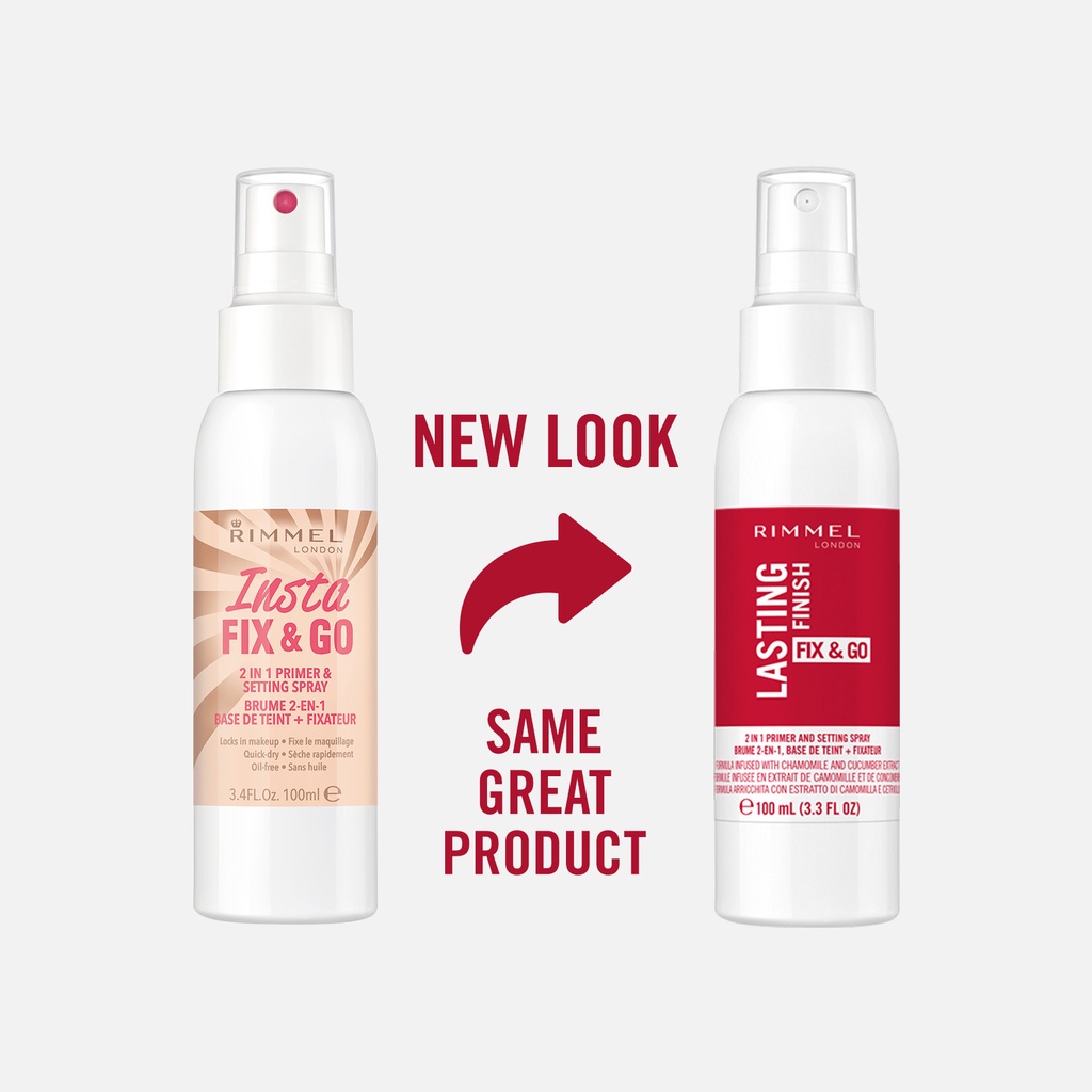Rimmel Lasting Finish Fix & Go 2 In 1 Primer & Setting Spray | Face ...