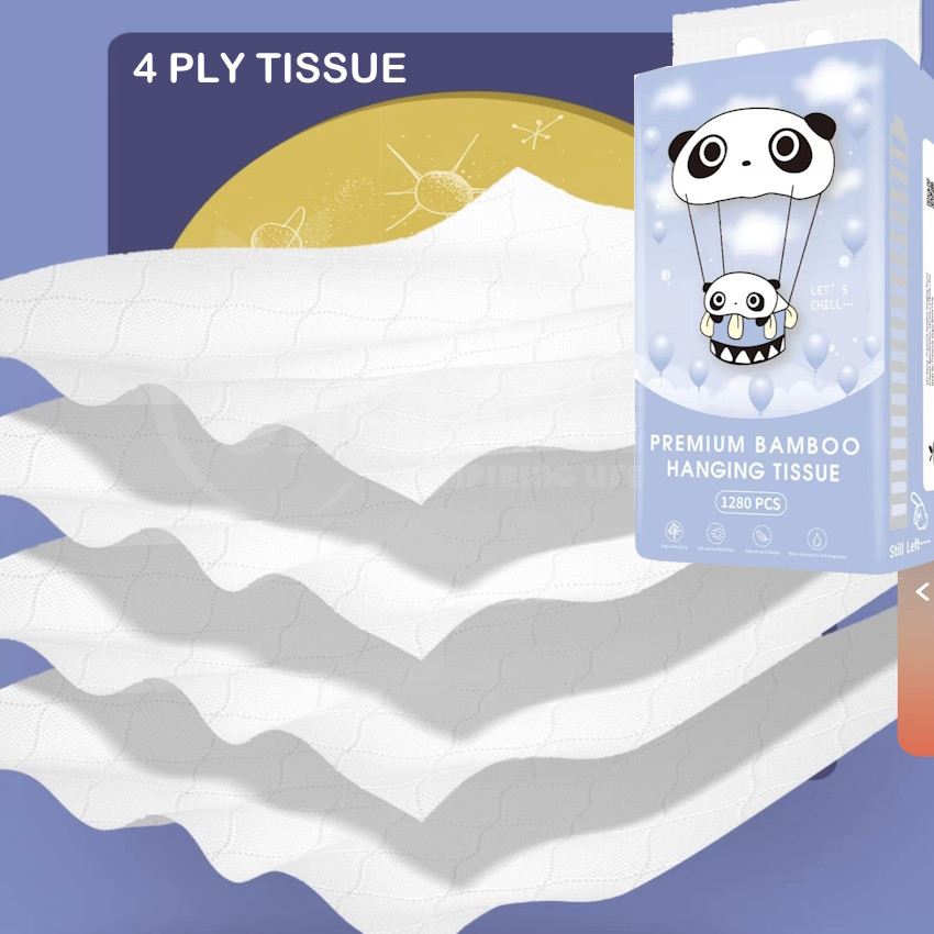 NEW HANGING Bamboo Tissue Bigger Size XL /Soft Facial Tissue 4 Ply 1280 ...