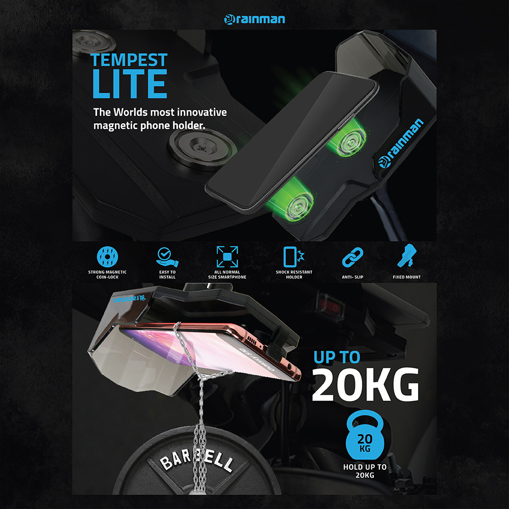 RAINMAN Tempest Lite Strong Magnetic Phone Holder for Motorcycles | Shopee Malaysia