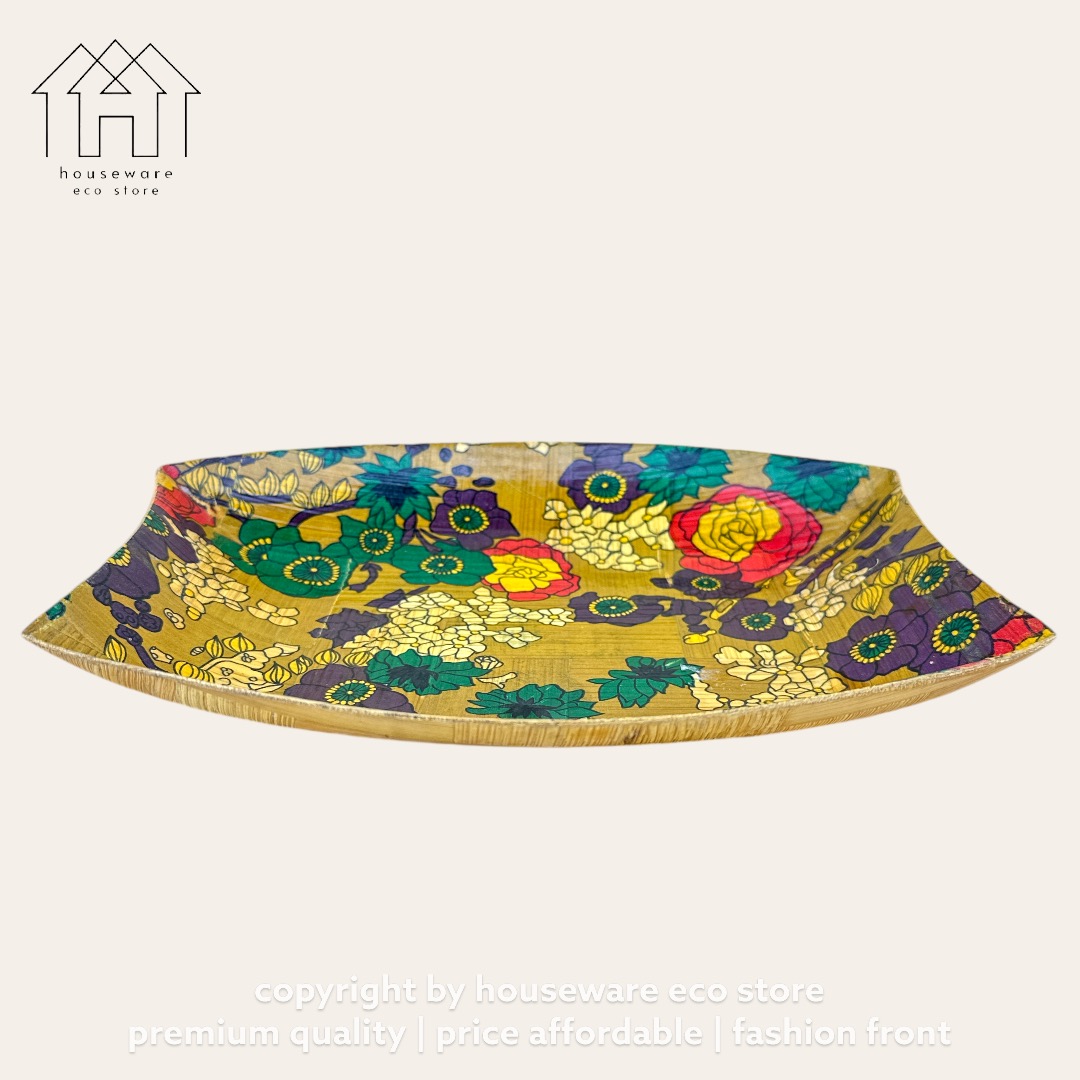 Bamboo Wooden Plate Tray Rectangular Plate Bamboo Dinner Plate Pinggan ...