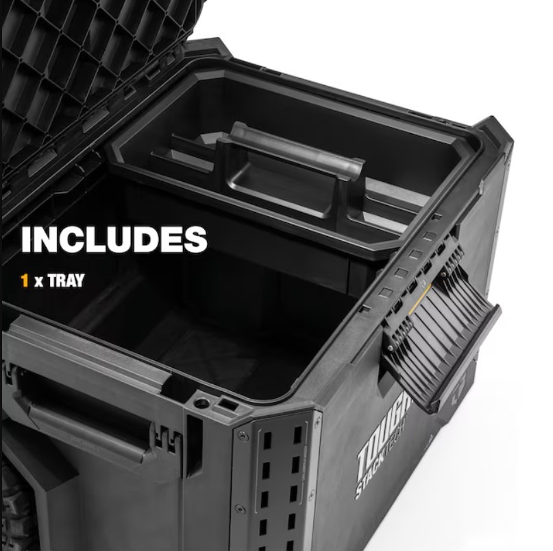 TOUGHBUILT STACKTECH Black Plastic/Metal Rolling Tool Box TB-B1-B-70R ...