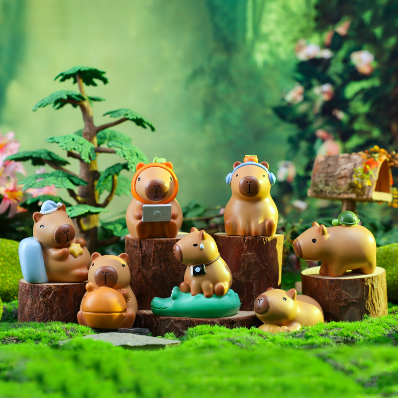 BLIND BOX TOYS CUTE EMOTIONAL CAPYBARA BLIND BOXES FIGURINE HOME TV ...