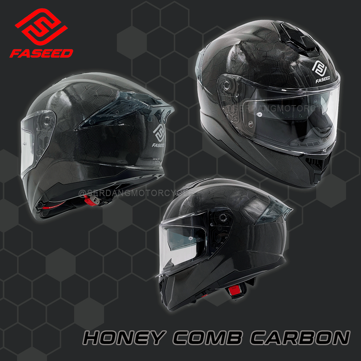 FASEED FS861 Carbon Fiber Full Face Double Visor Helmet Lightweight Topi Keledar ECE Rating 22. ...