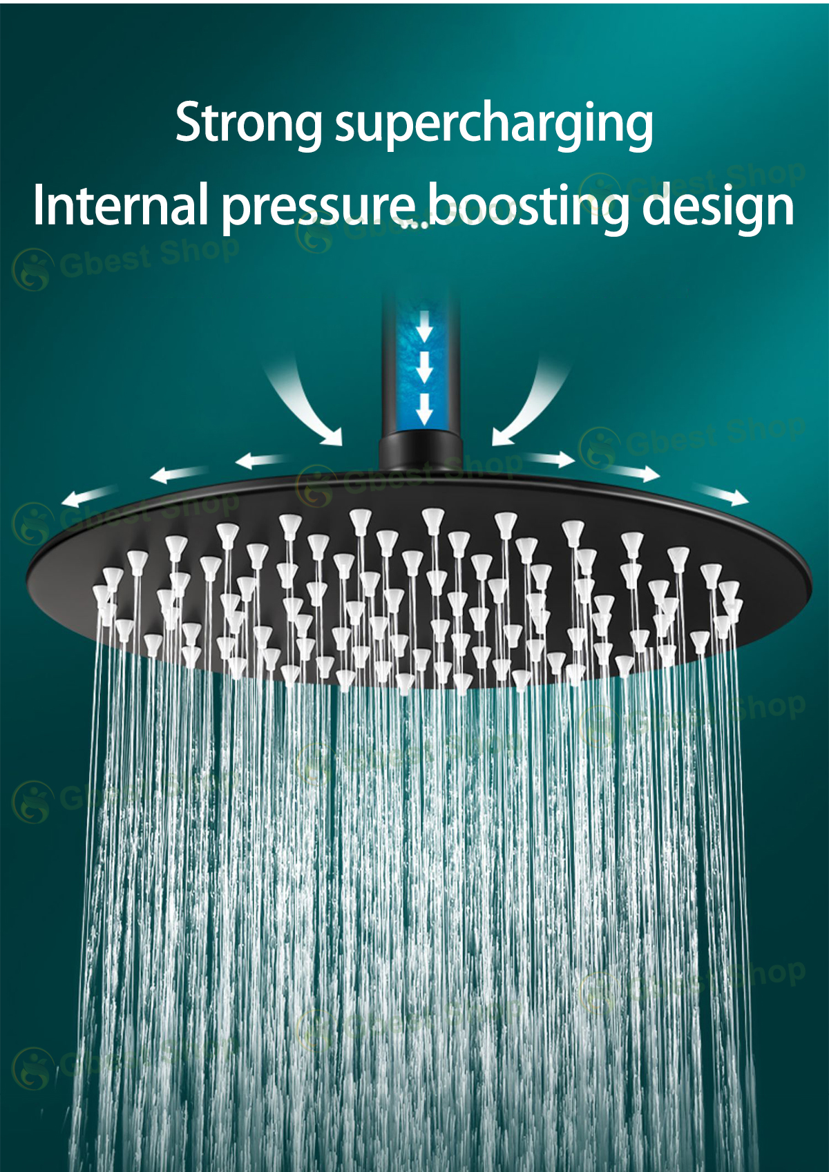 360 degree Stainless Steel Rainfall Shower Head high pressure Shower ...