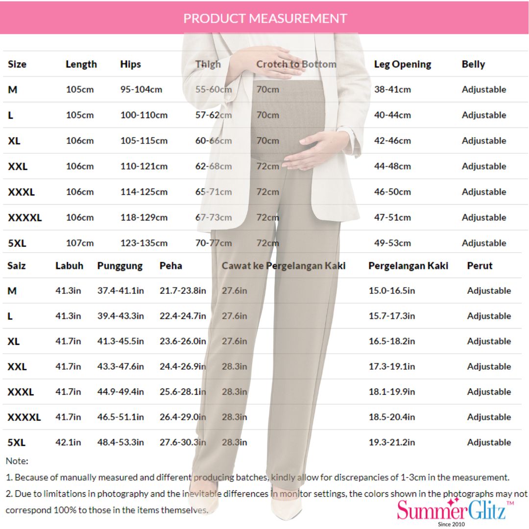 SUMMERGLITZ Maternity Pants Ironless Straight Cut Pants Seluar Ibu ...
