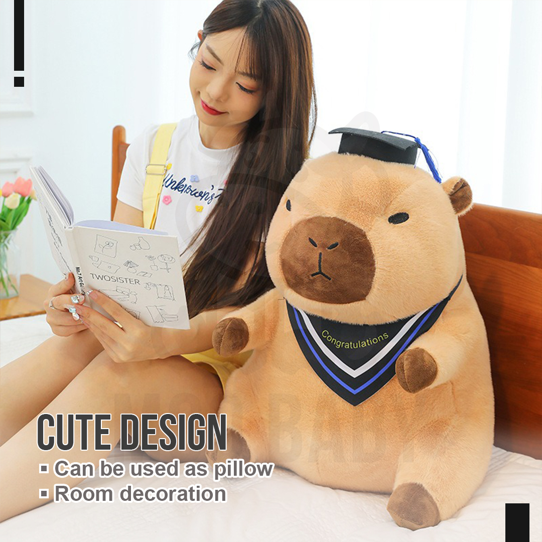 🐮Moo Baby Patung Konvo Capybara 45cm Patung Capybara Graduation ...