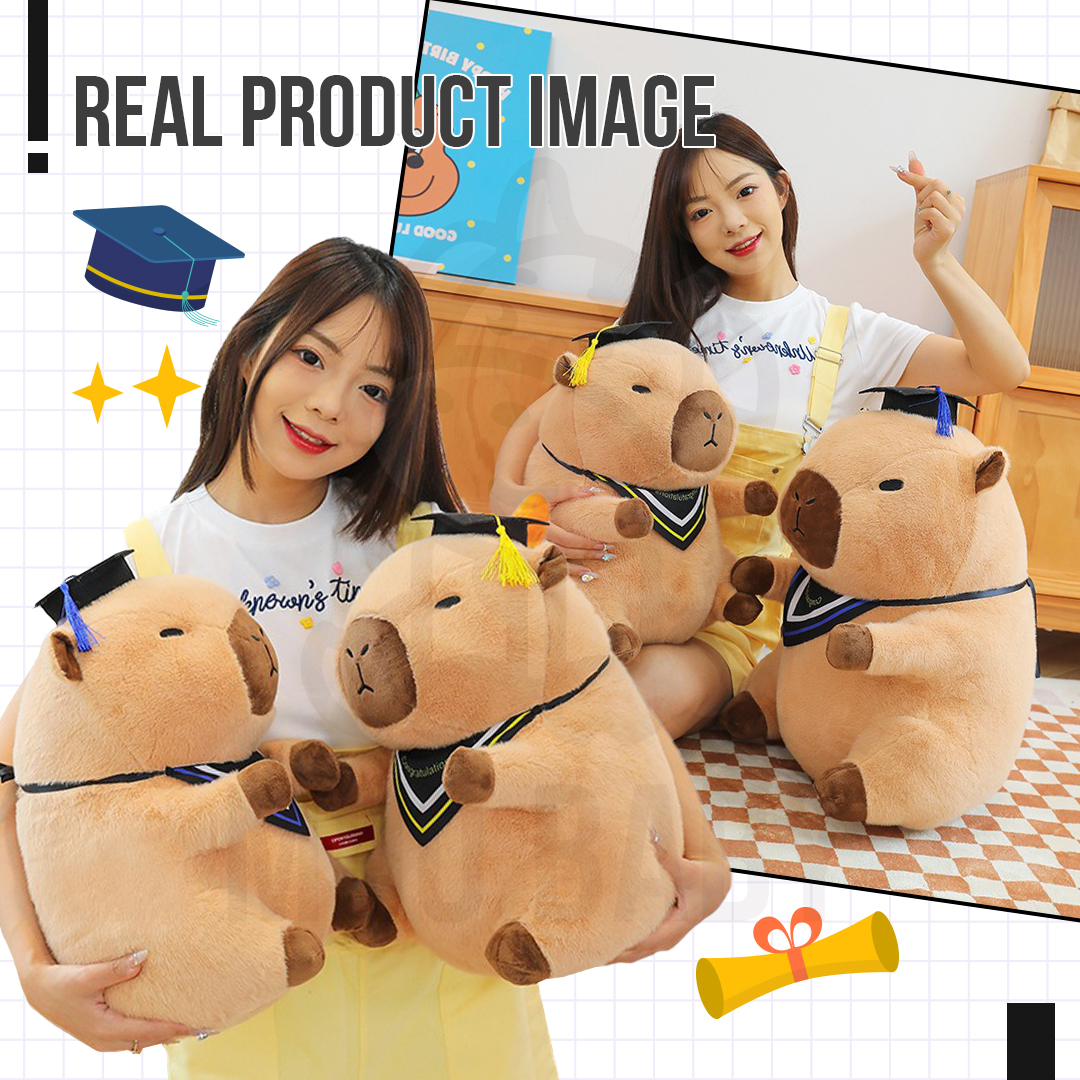 🐮Moo Baby Patung Konvo Capybara 45cm Patung Capybara Graduation ...