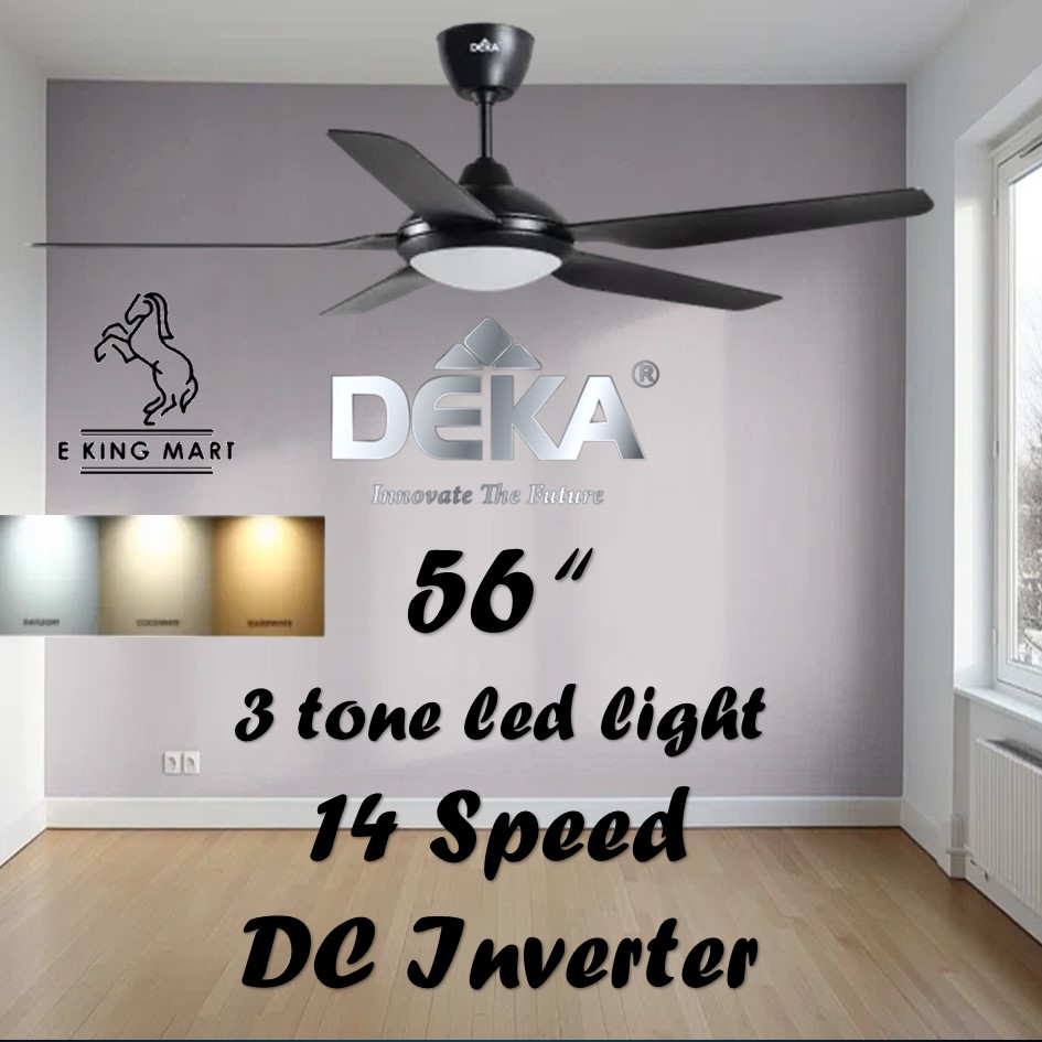 Deka DC Ceiling Fan 56" Led Light DDC-31L 3 Tone Color 14 Speed DDC-31 ...