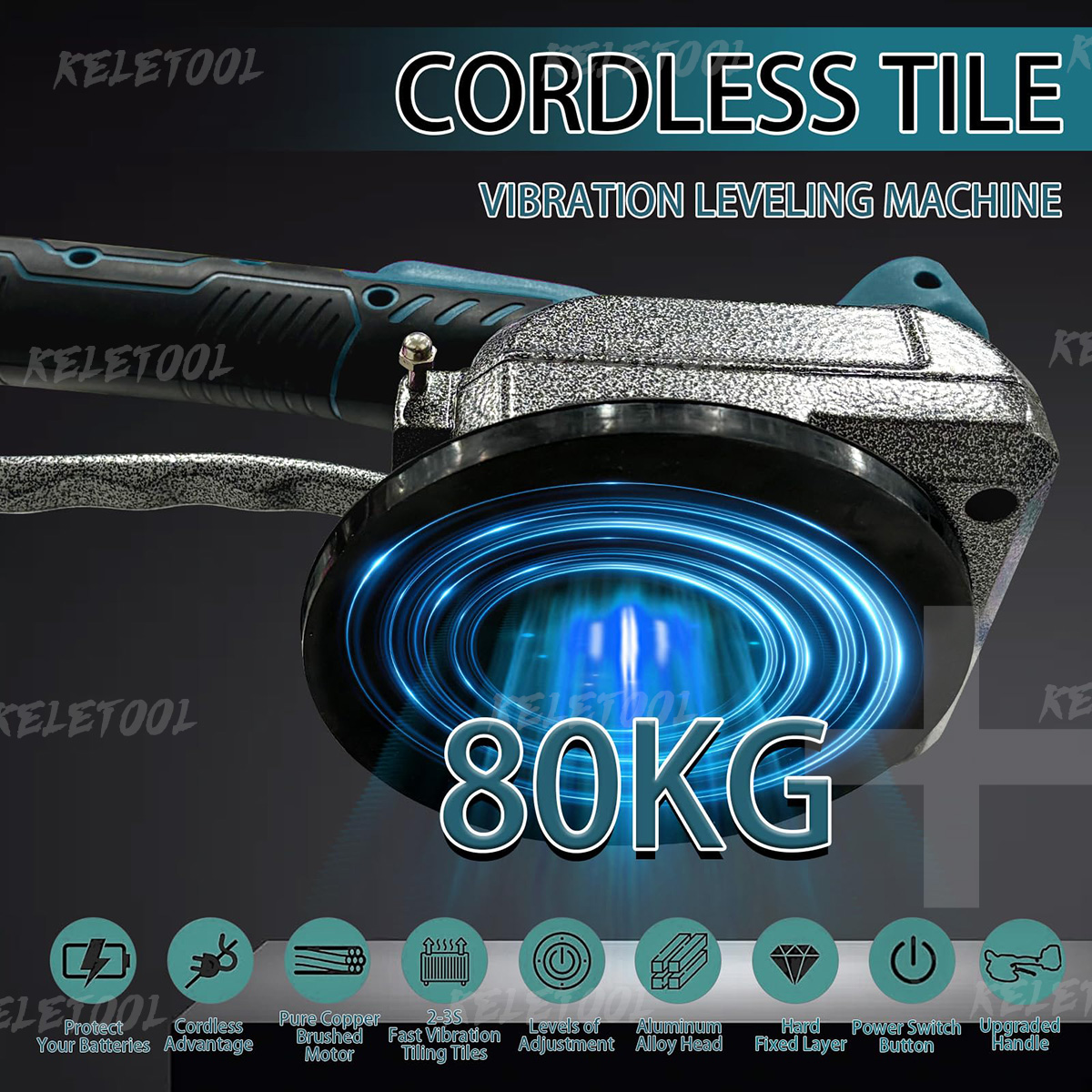 5800W Portable Tile Vibrator Tile auto leveling Laying Lithium tiling ...